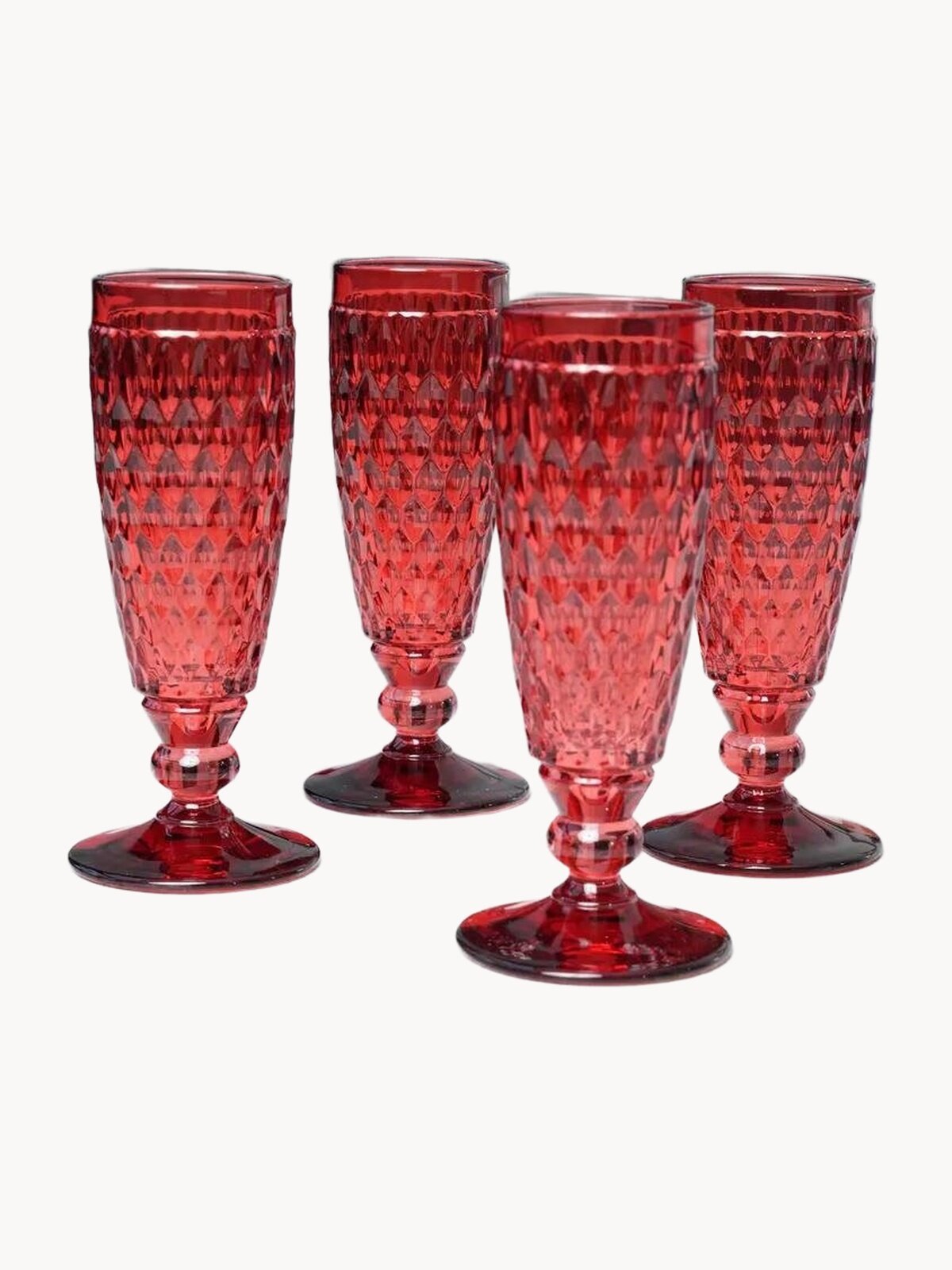 Набор бокалов для шампанского 120 мл, 4 шт, Boston Coloured red, Villeroy & Boch, Хрустальное стекло
