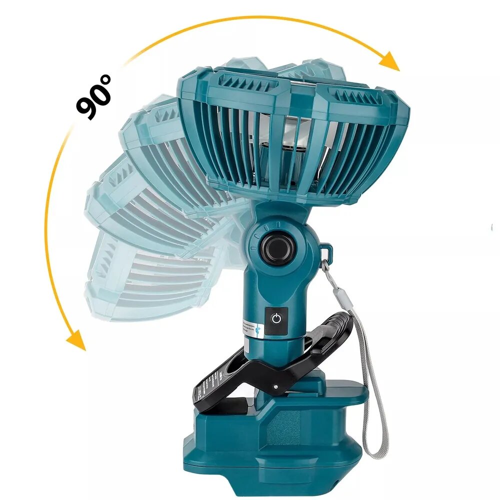 Портативный вентилятор DZ123-A от аккумулятора Makita 18 В BL1860 BL1850 BL1840 BL, уличный кемпинг — фото 1