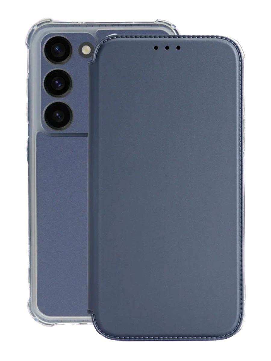 Чехол-книжка на Samsung Galaxy S23 с противоударным бампером с усиленными углами на самсунг с23 Серый