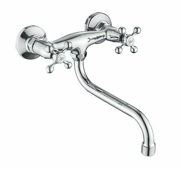 Смеситель для кухни настенный с длинным изливом VIKO V-1006. Излив длинный и поворотный.