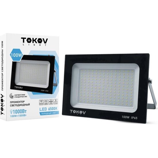 Светодиодный прожектор Tokov Light 100Вт 6700лм 6500К IP65 черн. TKL-FL/LED-100-6.5K-IP65