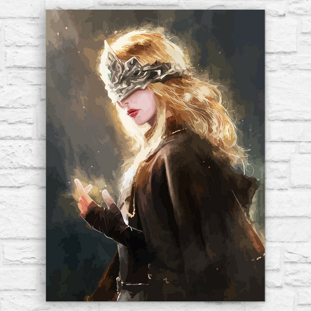 Картина по номерам на холсте игра Dark Souls (Хранительница огня, PS, PC, XBOX) - 15025 В 60x80
