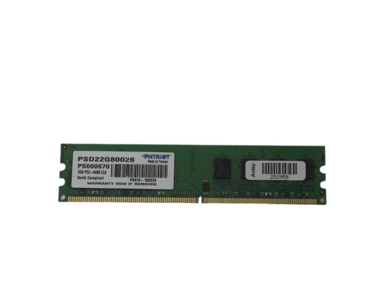 Оперативная память DIMM DDR2 2Gb PC-6400 Patriot PSD22G80026