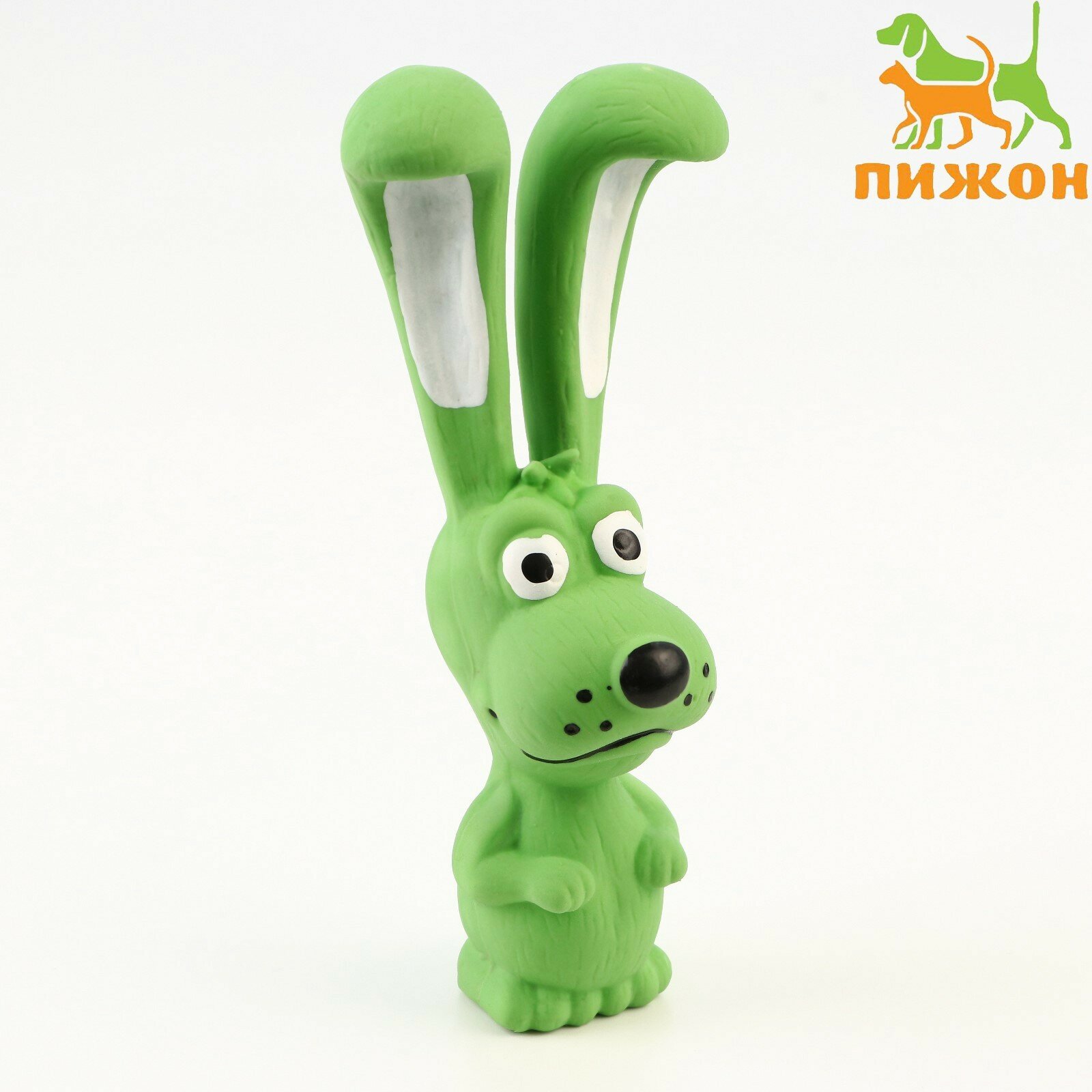 Игрушка для собак «Собачка», 17 см, пищащая, латекс, зелёная