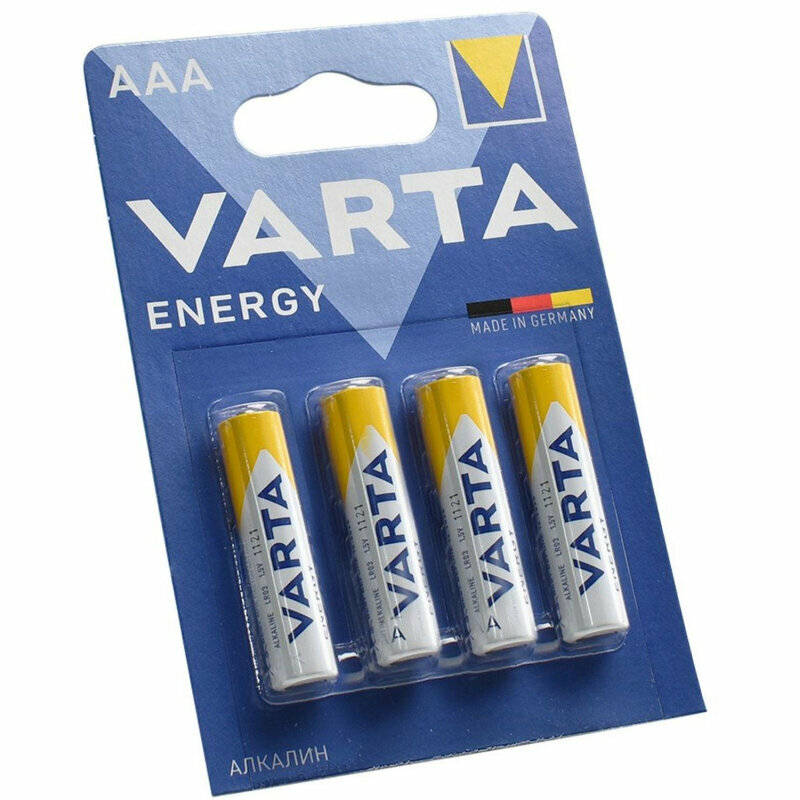 Батарейка Varta ENERGY LR03 AAA 4шт/бл Alkaline 1.5V (4103) (4103213414), 1931777