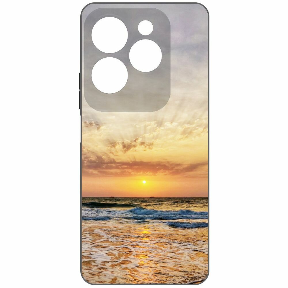 Чехол-накладка Krutoff Soft Case Индия, Пляжи Гоа для INFINIX Hot 40 Pro черный