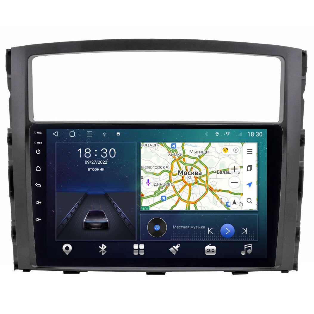 Магнитола CRS-300 Митсубиши Паджеро 4 Mitsubishi Pajero 4 2006-2021 - Android 13 - Процессор 8 ядер - Carplay - DSP 36 полос - 4G(Sim)