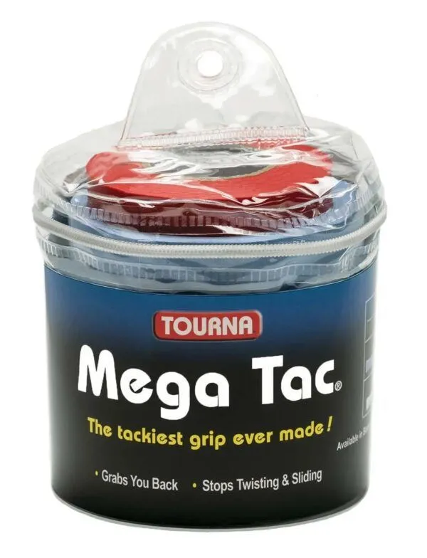 Намотка для теннисной ракетки овергрип Tourna Mega Tac (Турна мега так), 30 шт. в упаковке, голубая