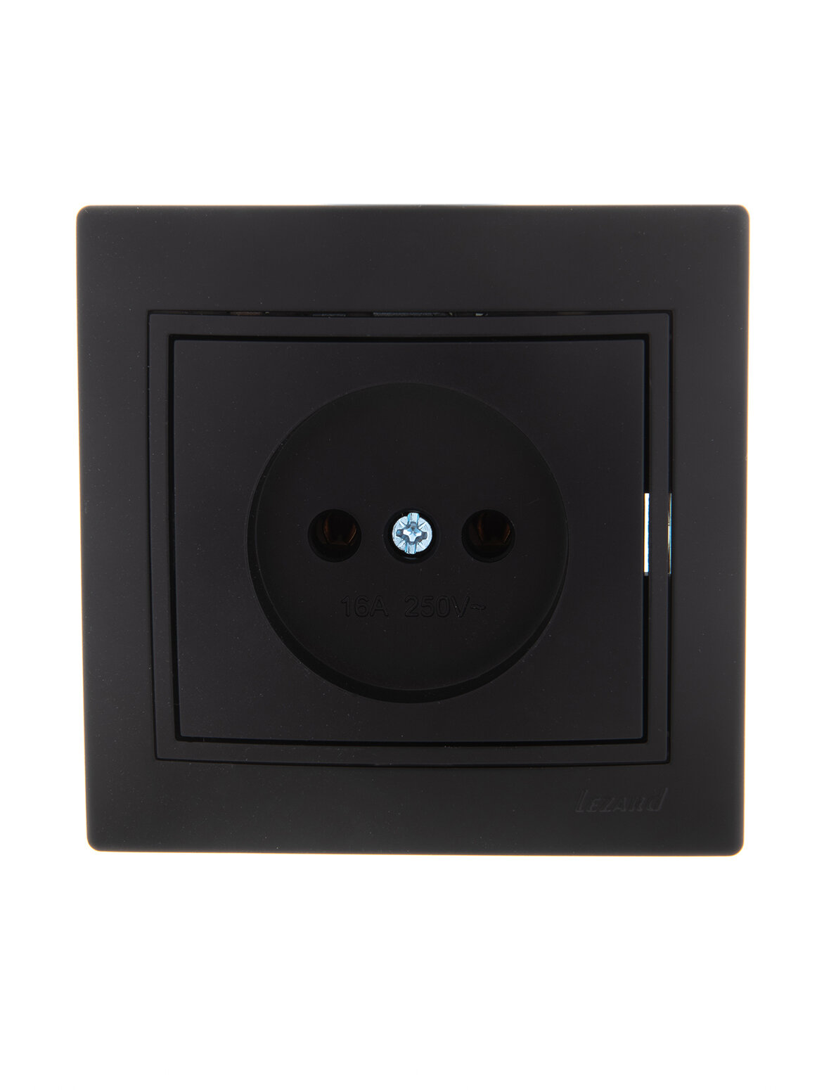 Розетка LEZARD MIRA без заземления керамика чёрный бархат со вставкой