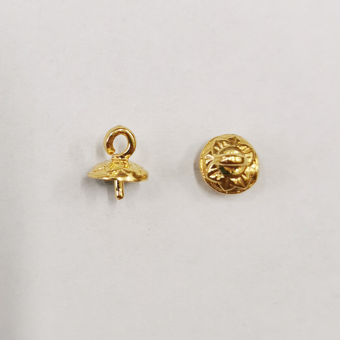 Штифт клеевой, 7.5х6мм, Чашелистик с петелькой, базовый материал - латунь, позолоченный, 1 шт.