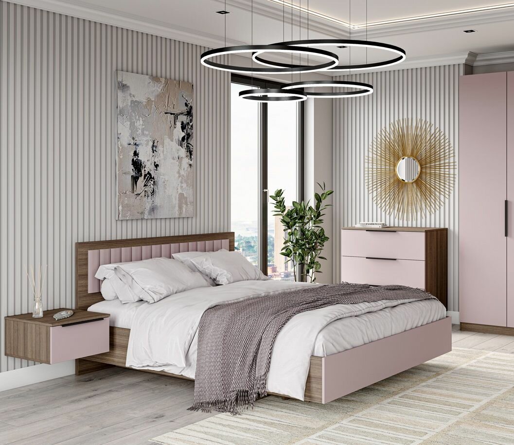 Роза Кровать 140 Пудра Скин