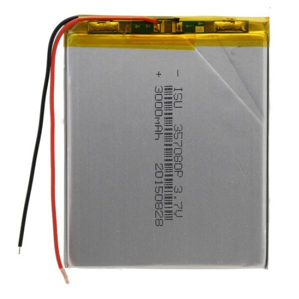 Аккумуляторная батарея универсальная 357080p 3,7v Li-Pol 3000 mAh 3.5*70*80 mm