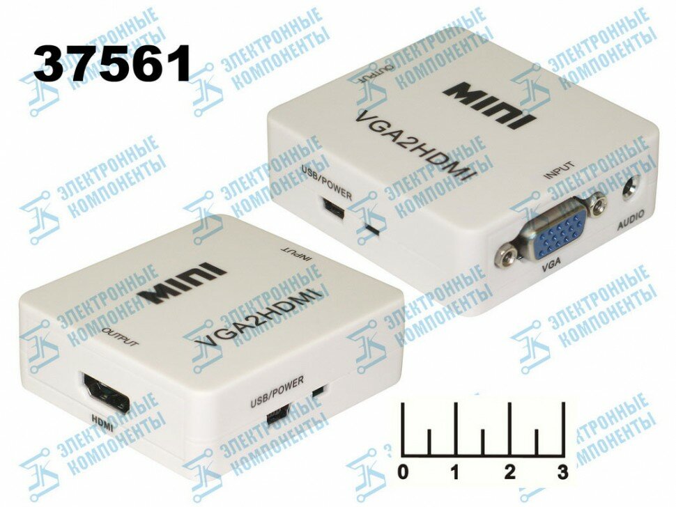 Конвертор VGA+AUD 3.5-выход HDMI 1080 (VGA2HDMI) (A1587) 5-982