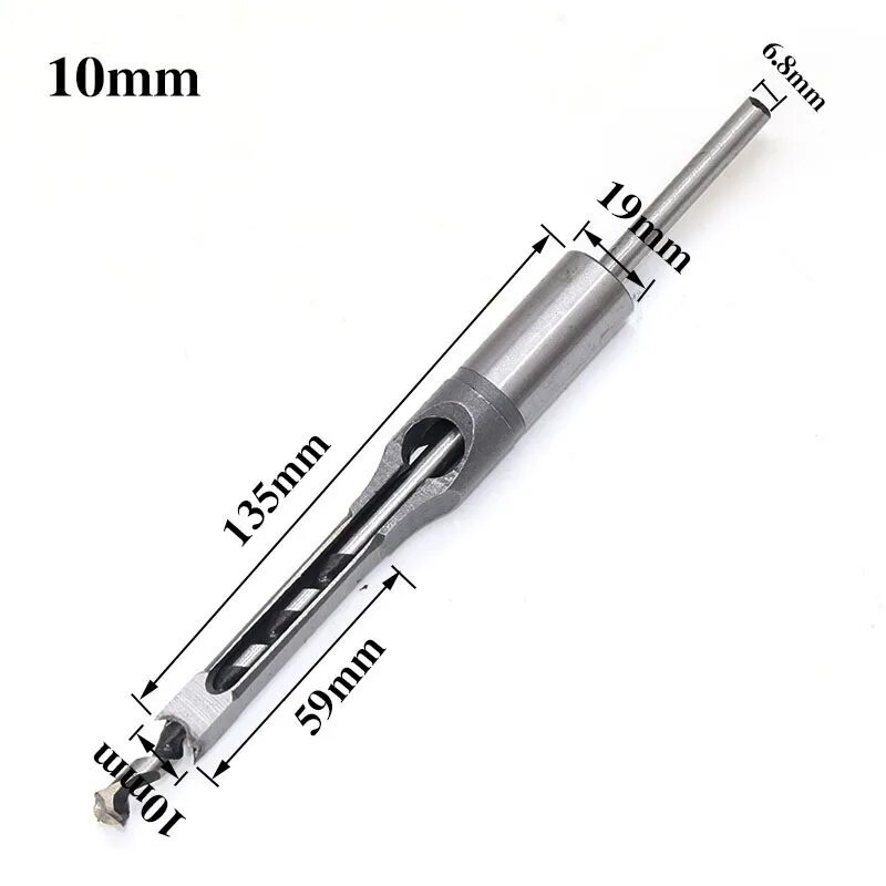 Сверло для квадратных отверстий 10mm JUSTINLAU HSS