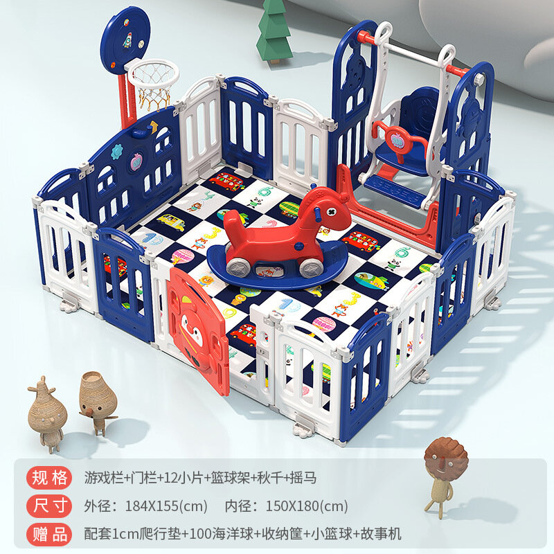 Игровая изгородь Young Beichen "Пингвины", пластик, 1,5x1,8 м, для детей 3-6 лет