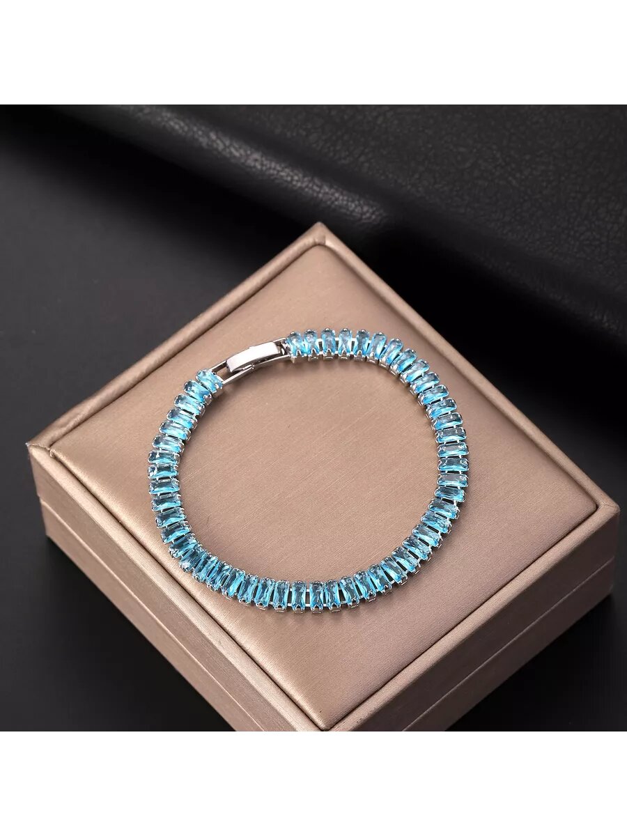 Теннисный браслет, фианит, циркон, кристалл