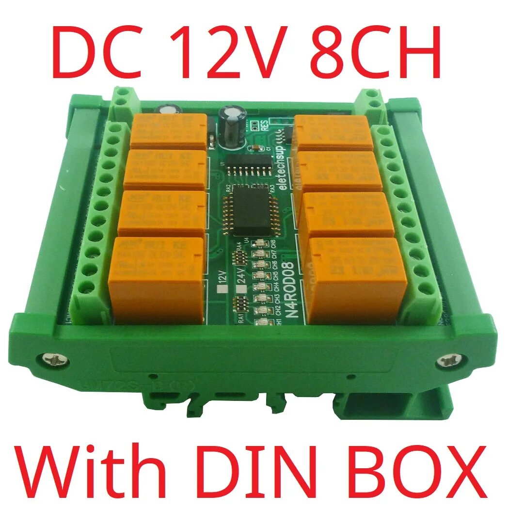 Релейный модуль 8-канальный DC 12V eletechsup N4ROD08