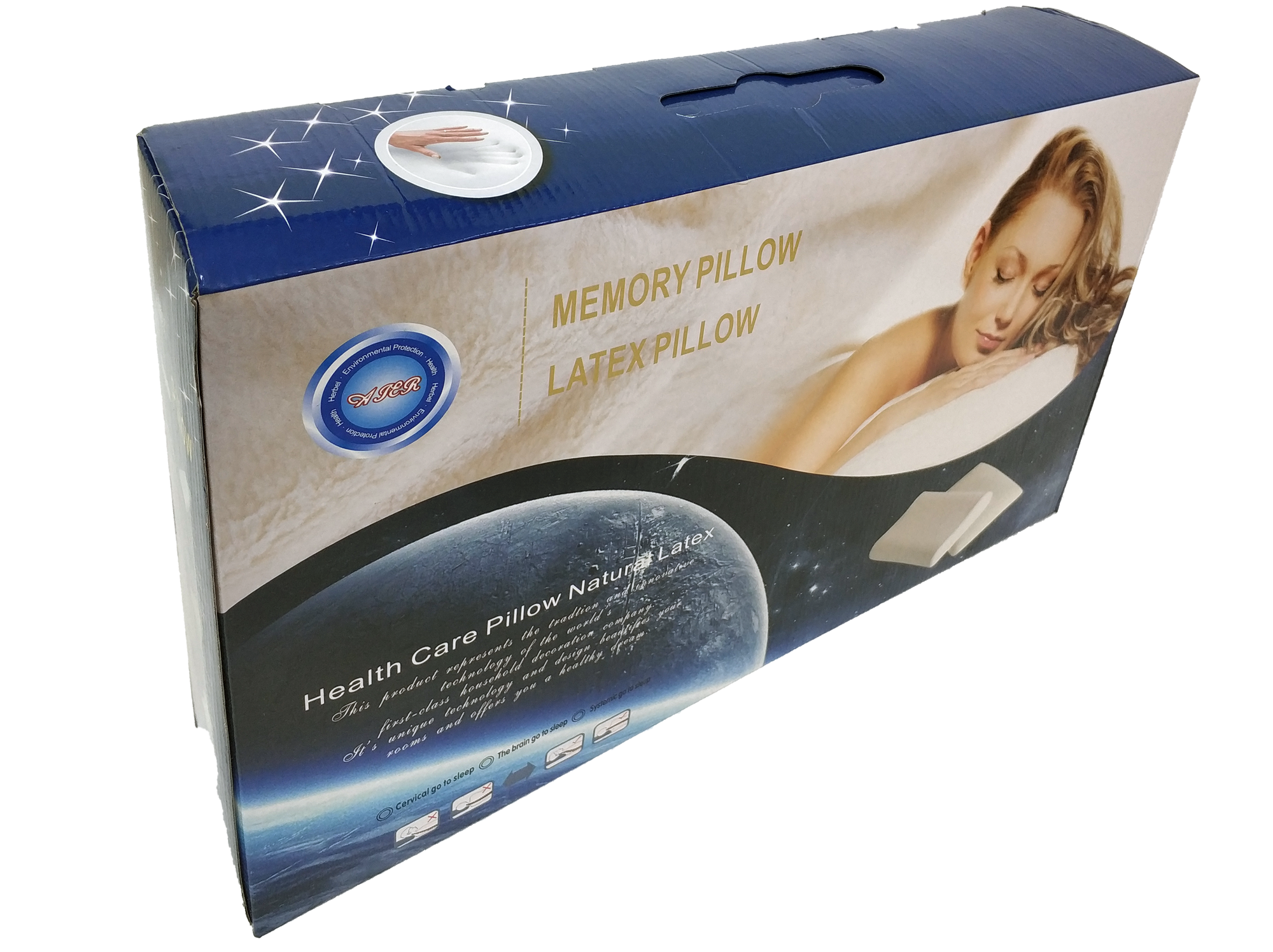 Подушка латексная массажная Memory Pillow Latex Pillow в коробке