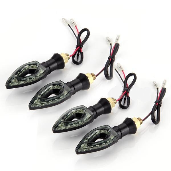 Поворотники BLS V7 на мотоцикл, скутер и т. п, светодиодные 12 LED, универсальные, жёлтые, 4 штуки