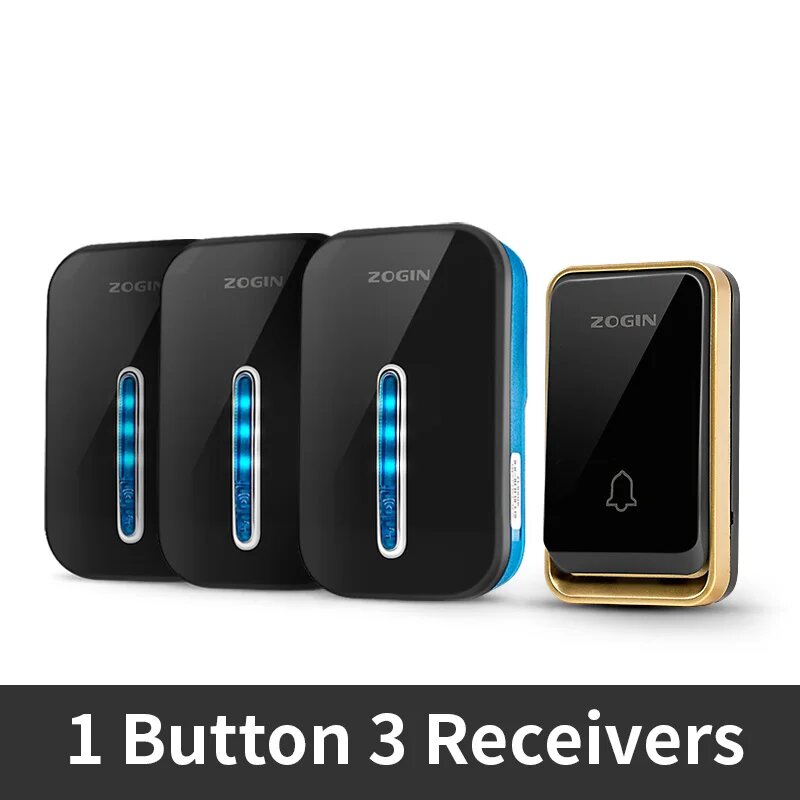 VeryHome Беспроводной умный дверной звонок 1 Button 3 Receivers