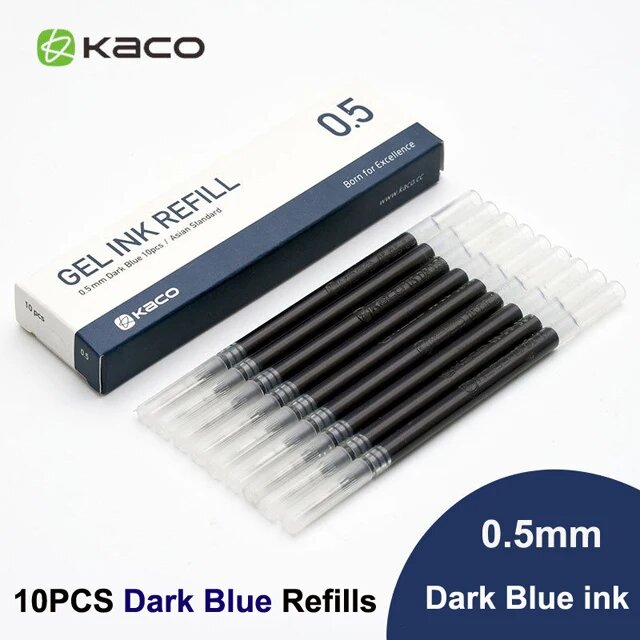 Гелевая ручка Xiaomi Mijia MJZXB01WC белая 0.5 мм Темно-синий, 10pcs Dark Blue ink