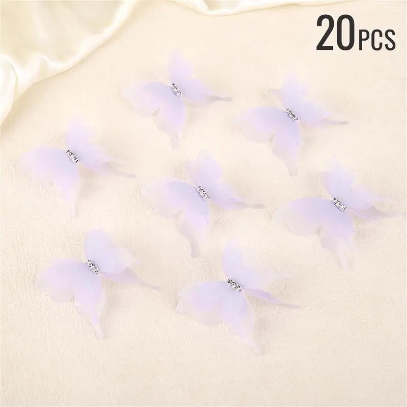 3D патчи бабочки из органзы purple