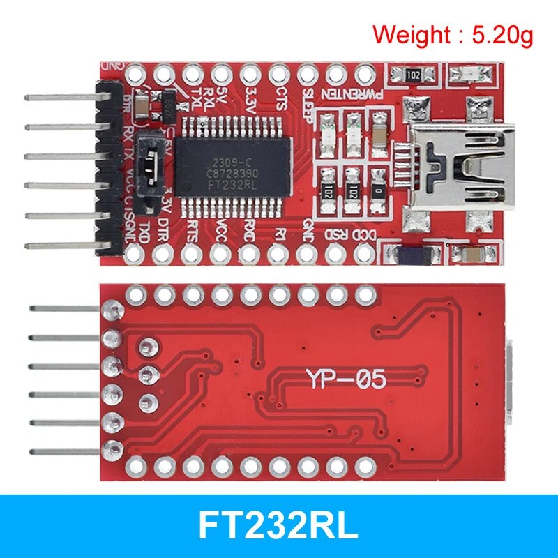 GREATZT 1/2 шт. FT232RL FTDI USB 3,3 В 5,5 В до TTL модуль последовательного адаптера для Arduino