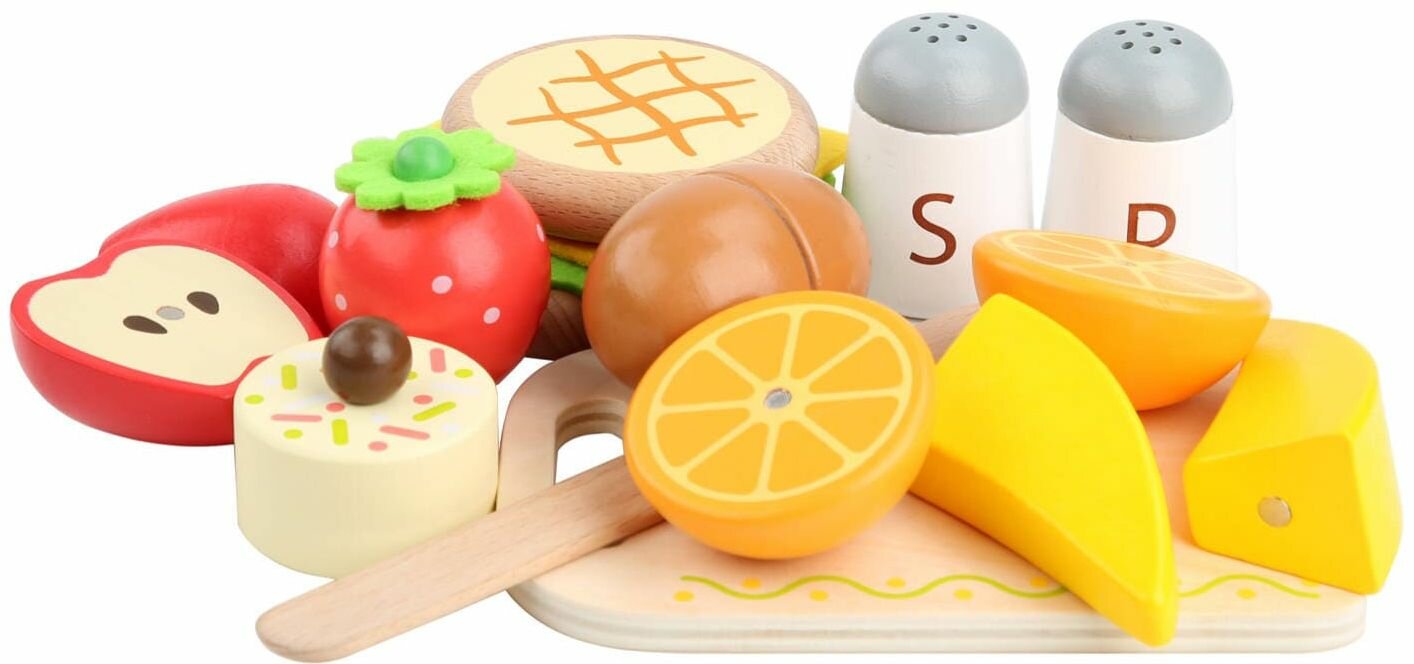 Детский игровой набор для приготовления завтрака, деревянная сюжетно-ролевая игра Юный повар, игрушечные продукты на магнитах