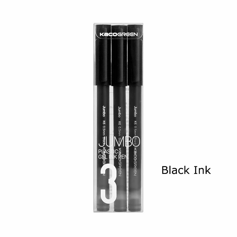 Гелевая ручка Kaco JUMBO Черный, 3 Black Pen BlackInk