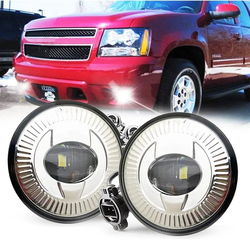 2 светодиодных противотуманных фар дальнего света для Chevrolet Suburban Tahoe 07-13 Avalanche 10-13 Camaro 2015 Silverado GMC Sierra Acadia Yukon chrome 2pcs