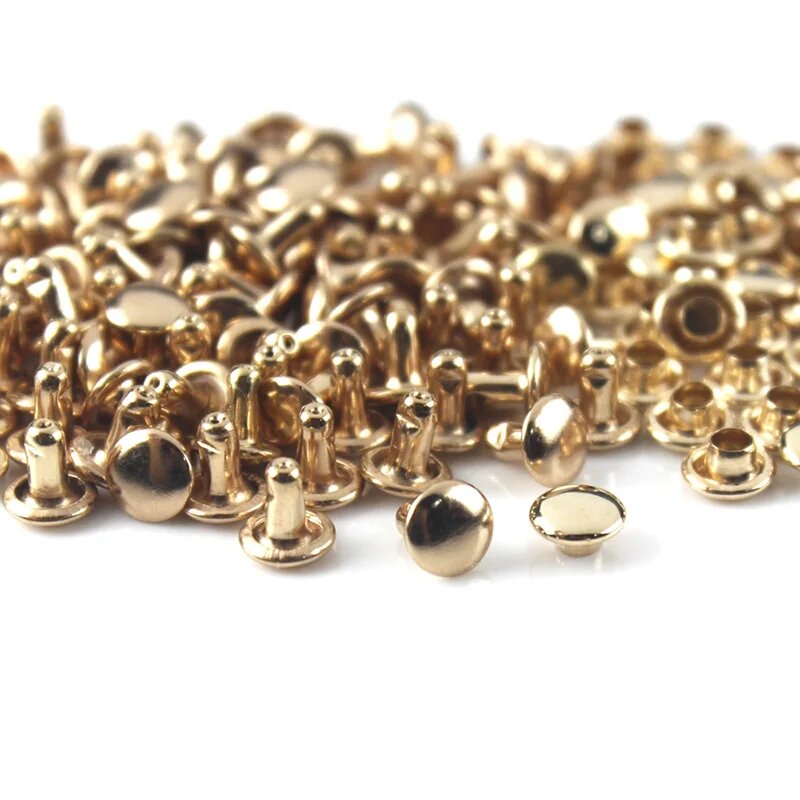 CLOXY Металлические заклепки 6х6 мм, 100 комплектов rose gold