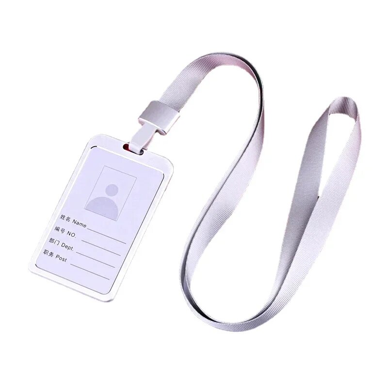 Металлический чехол для разрешения на работу, держатель для бейджа, выставочное имя, держатель для удостоверения личности, чехол для карты, ремешок для сотрудников, рабочий пропуск, рукав для карты, шейный ремешок