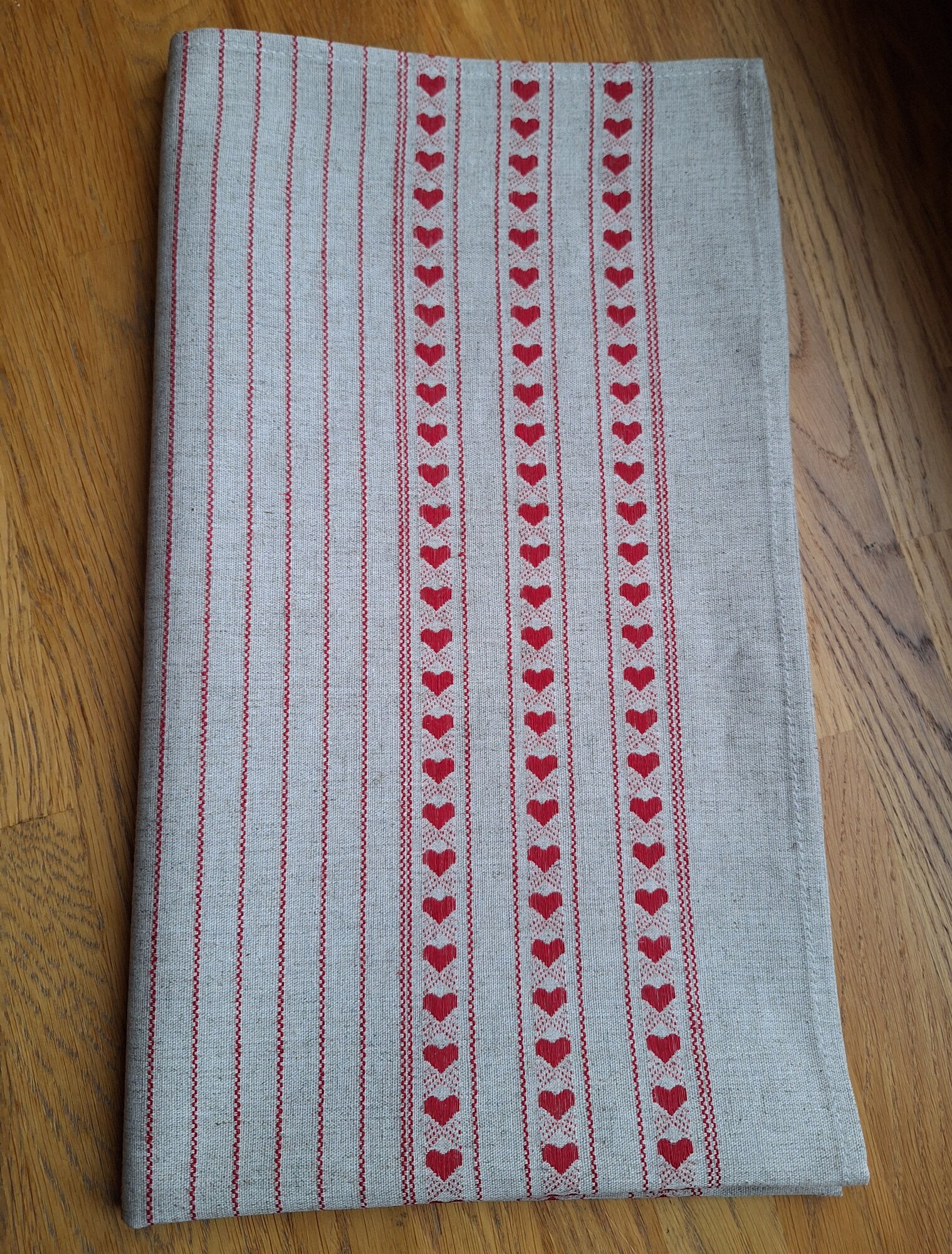 Льняное кухонное полотенце Валентинка Серое 85х50 см.