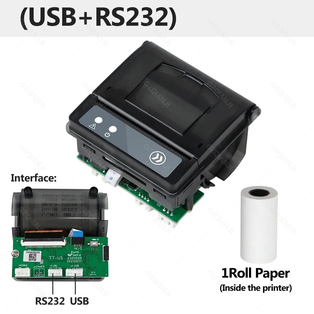 Термопринтер чеков GZQIANJI USB RS232