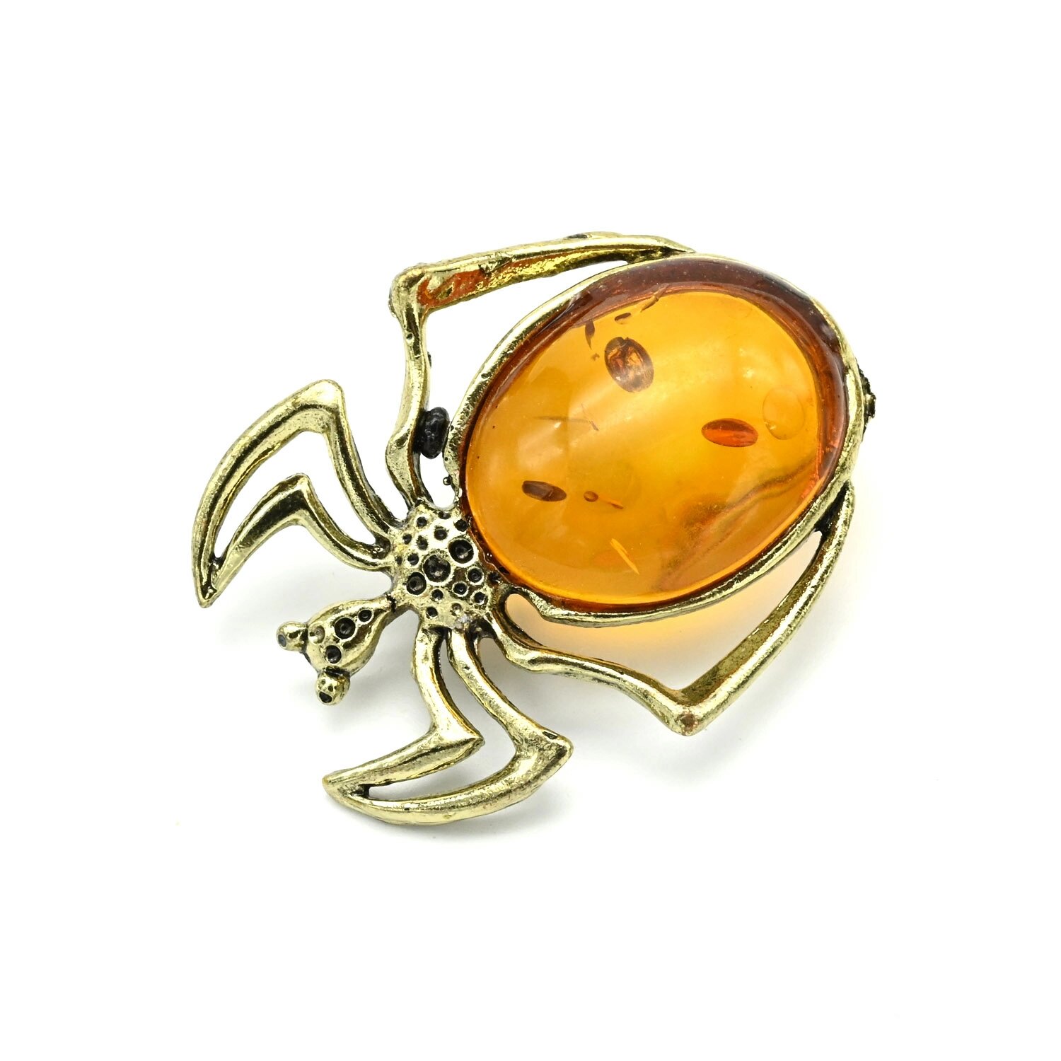 Брошь, янтарь