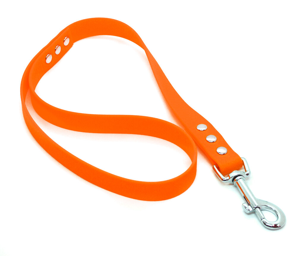 Поводок водилка "Woofy"- 50 см, ширина 20 мм, поводок из биотана короткий для собак, оранжевый