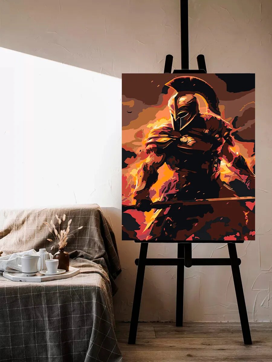 Картина по номерам Спартанец Фэнтези Воин