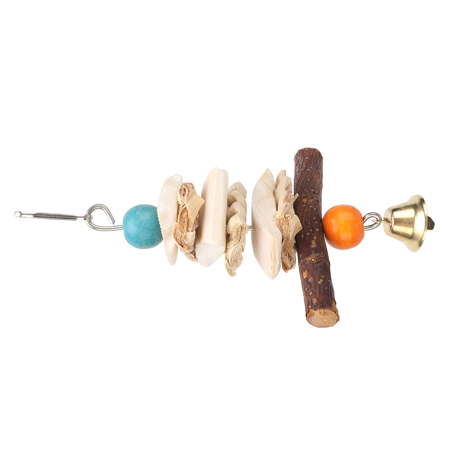 Игрушки из каракатиц, подвесные жевательные игрушки для попугаев с колокольчиком для африканских серых попугаев, волнистый попугайчик, 15 см/5,9 дюйма