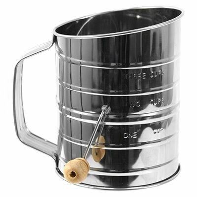 Кружка-сито КНР из нержавеющей стали, для муки, с просеивателем, диаметр 11 см, высота 14см, 1,5 л