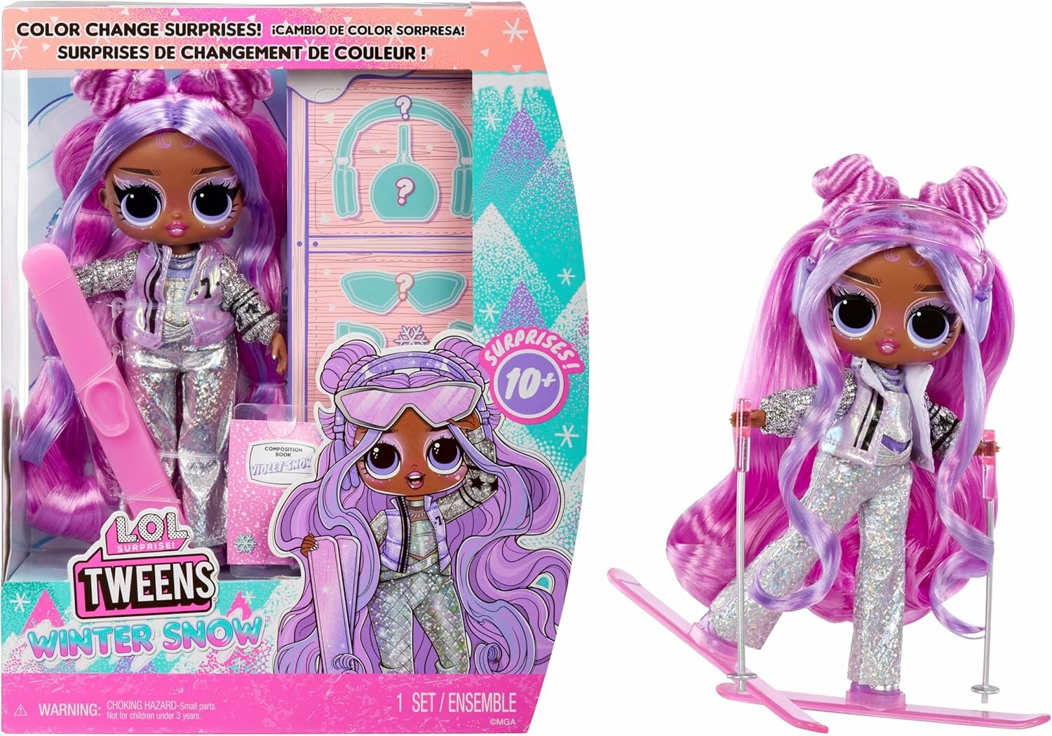 Кукла LOL Surprise Tweens Winter Snow - Кукла Violet Snow с меняющим цвет лыжами и аксессуарами - Лол 427728