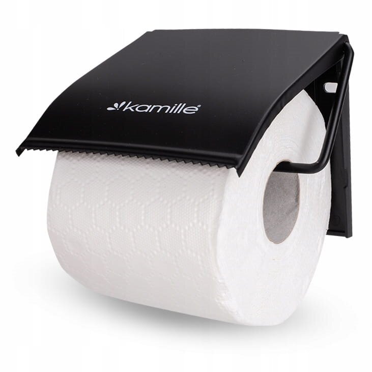 Бумагодержатель универсальный с крышкой Kamille KM 8819B (черный)