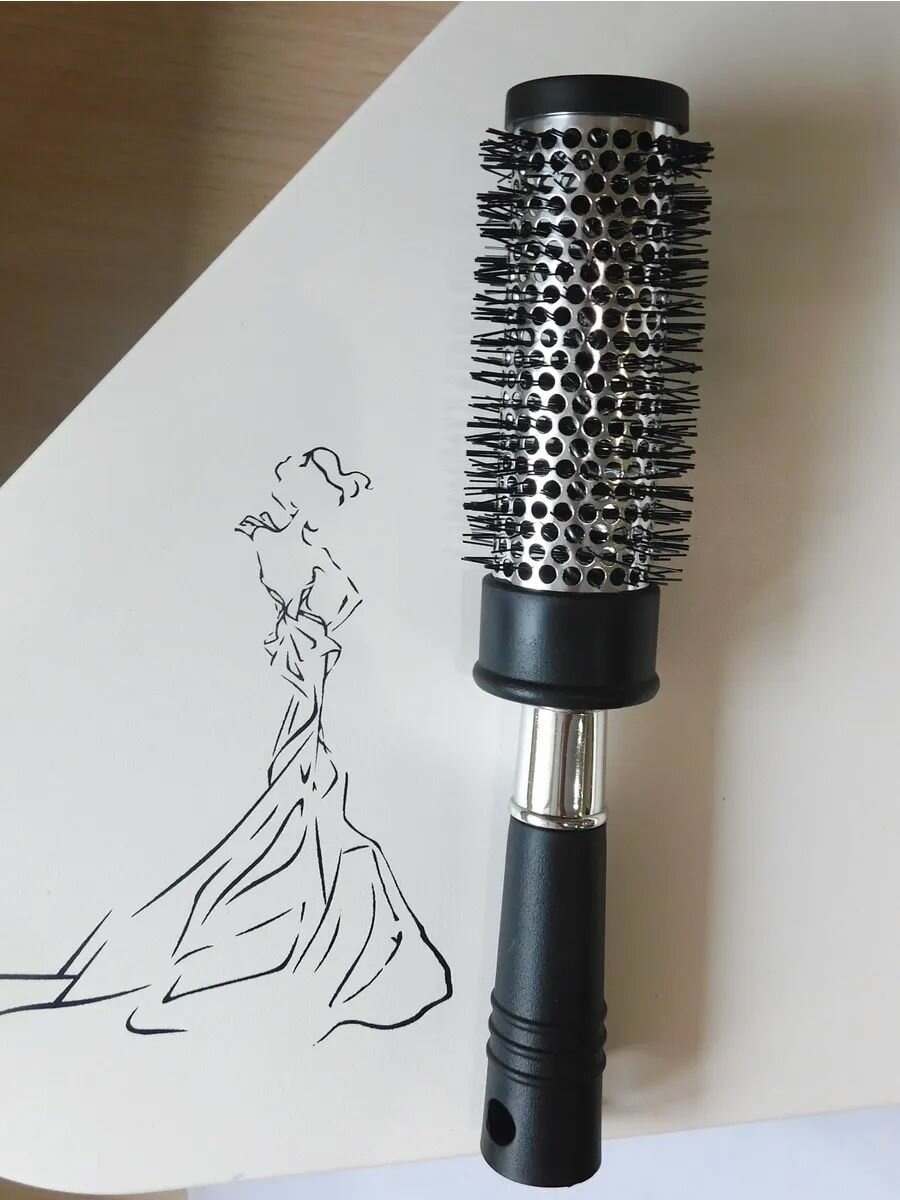 Расческа круглая для укладки, пластиковые зубчики, CR-4070 (9508-3) Б4