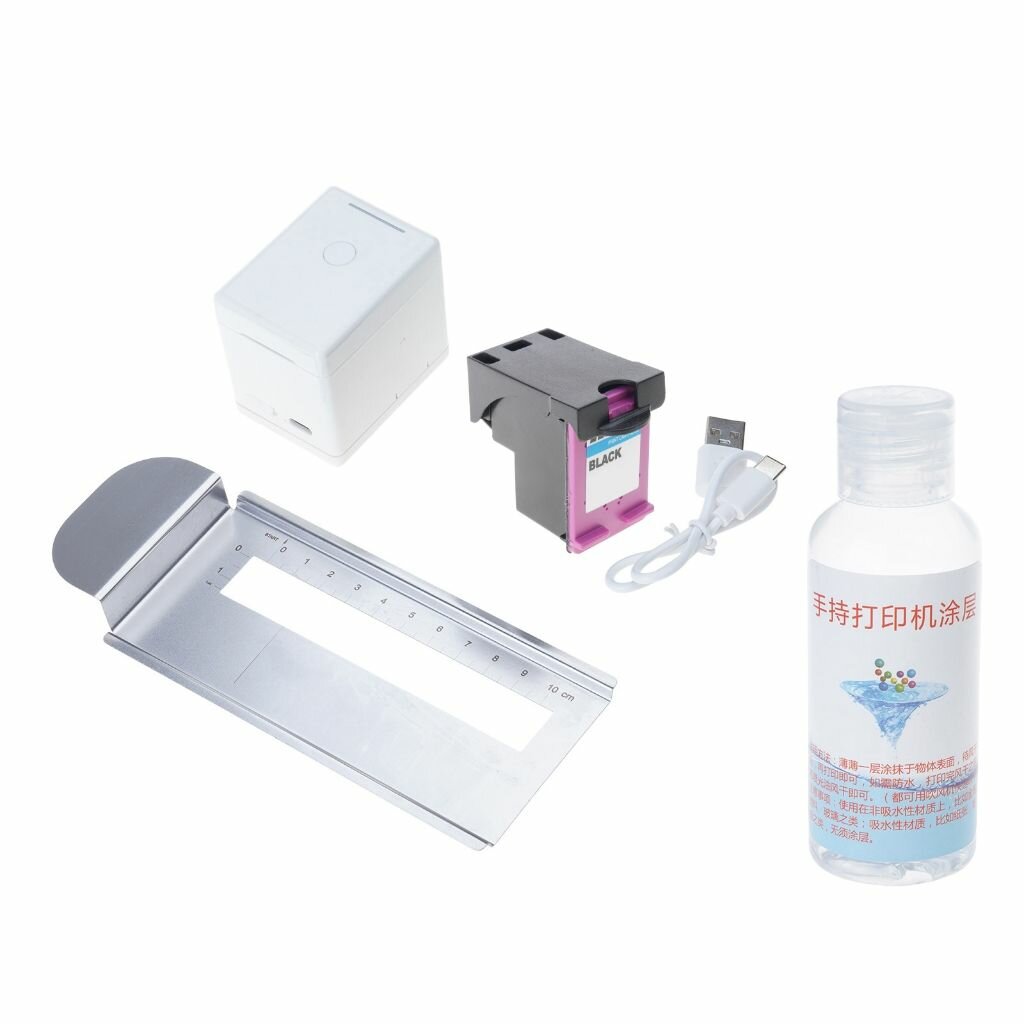 Беспроводной портативный принтер для полноцветной струйной печати на различных продуктах питания и напитках, Черный