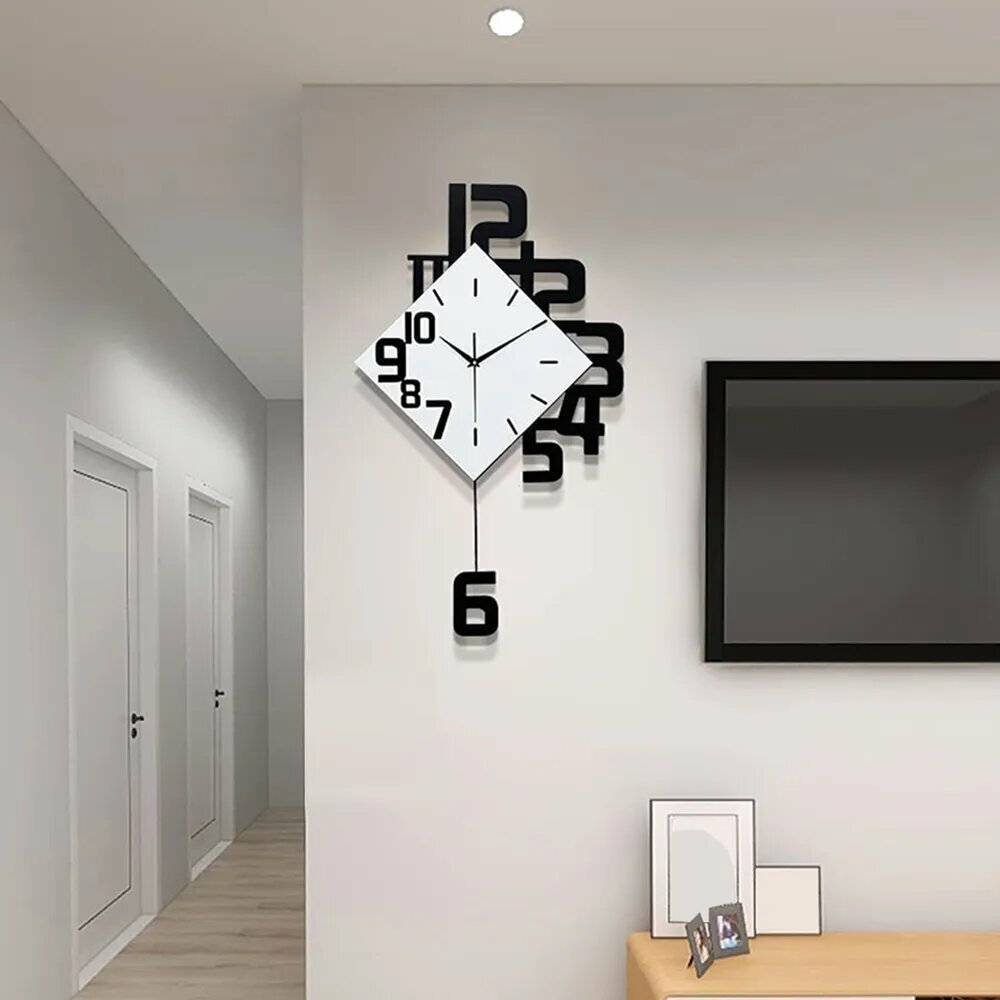 Настенные часы Wood Design, маятниковые, кварцевые, МДФ, экологически чистые, 63x34 см