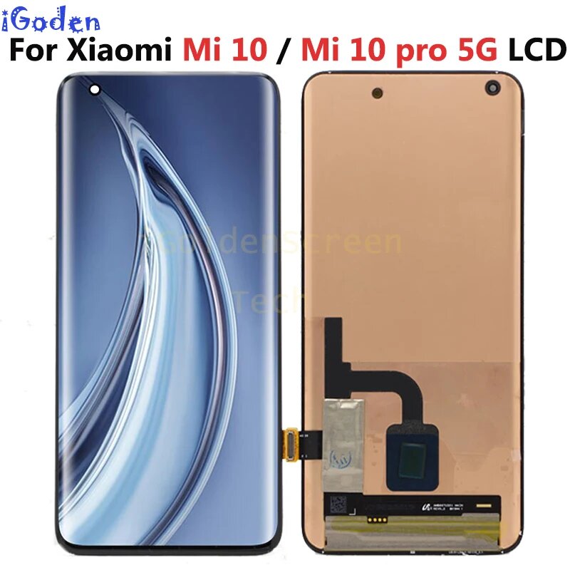 ЖК-дисплей AMOLED 6,67 дюйма для Xiaomi Mi 10 pro, цифровой преобразователь сенсорного экрана в сборе, ЖК-дисплей для xiaomi mi 10 Green Frame C veris