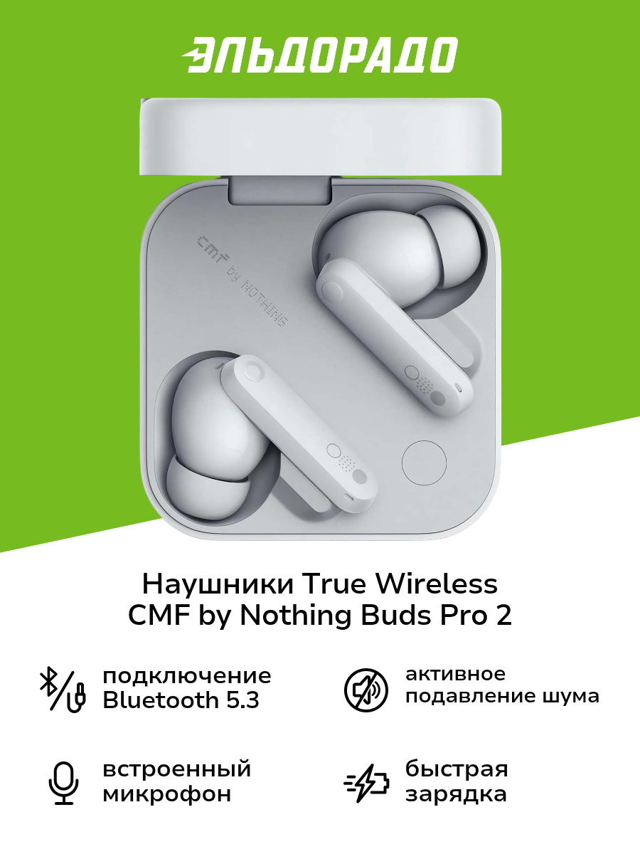 Наушники True Wireless CMF by Nothing Buds Pro 2 Light Grey
