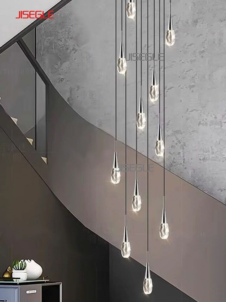 Потолочная двухуровневая лестничная люстра