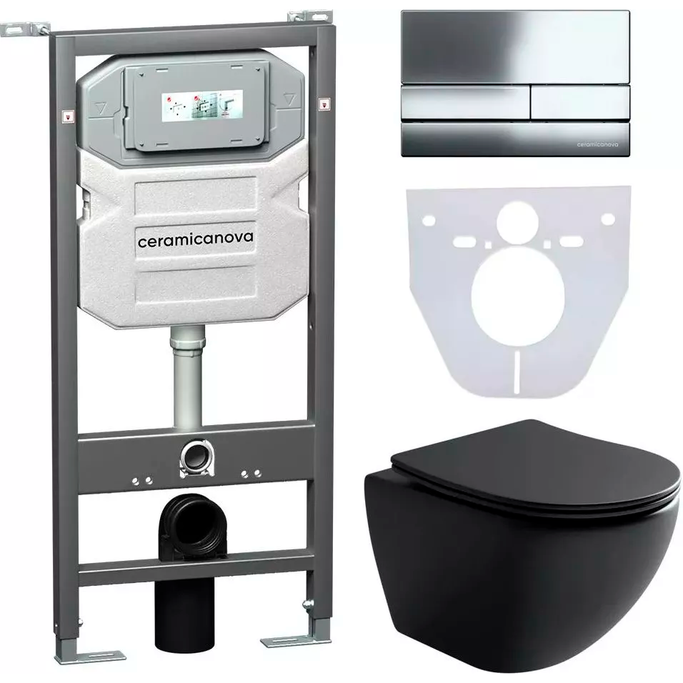 Унитаз с инсталляцией Ceramicanova Metropol CN4002MB_1002CH_1000