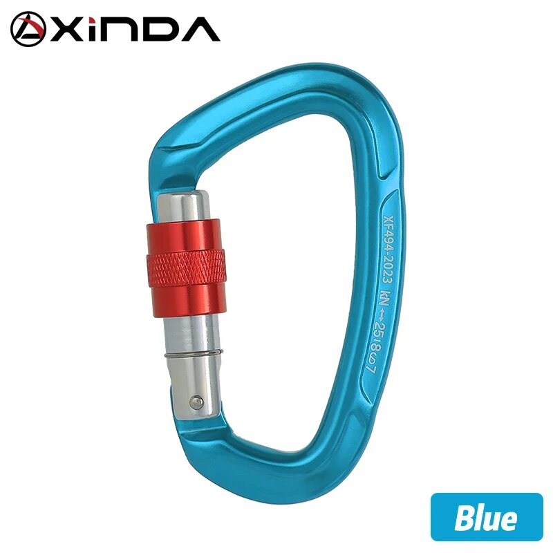 XINDA Профессиональный открытый карабин для скалолазания 25kN красный Синий, Blue