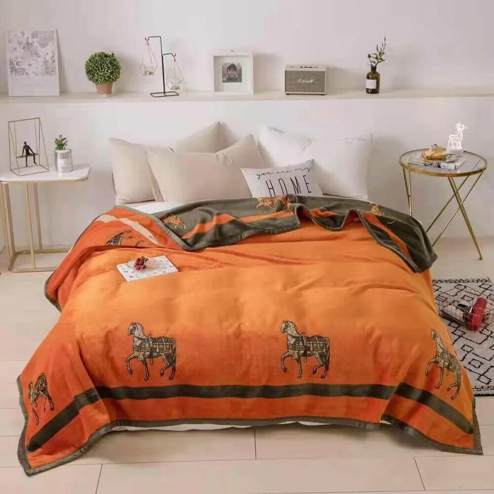 Hermes Плед двусторонний , Микровелюр, 200 см х 230 см